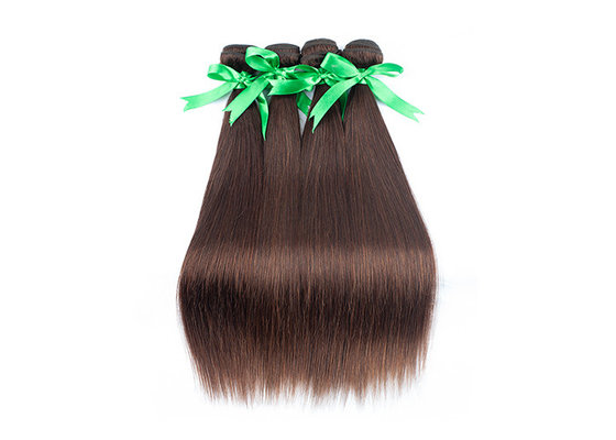 Paquetes de cabello humano sin Remy Marrón 4 paquetes Marrón # 4 de color Recto