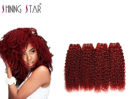 Kinky Curly Human Hair 4 Bundles Extensions #99J Long Weave Available