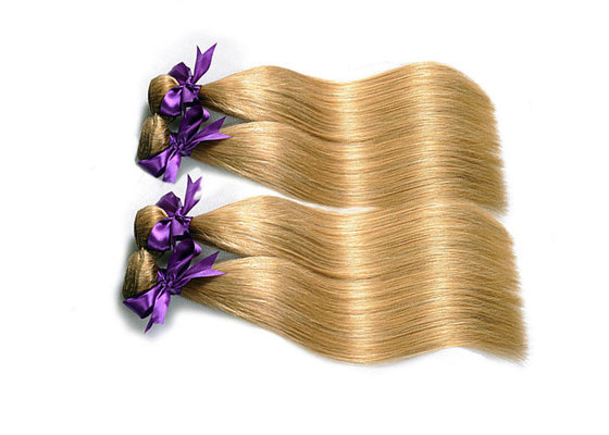 4 el cabello humano recto brasileño rubio del color de las PC #27 lía el peso 300G/porción