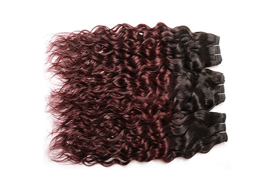 3Pcs Water Wave Of Peruvian Hair Bundles #1B Burgundy Double Weft Constructed