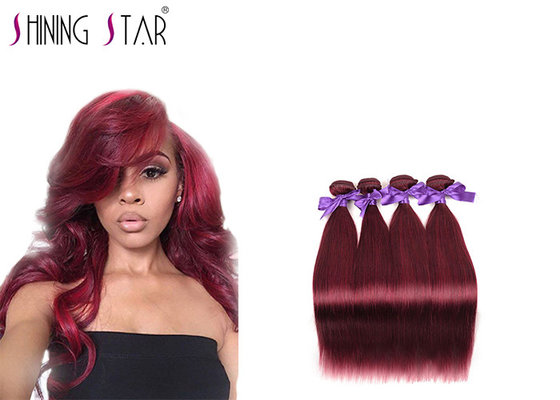 Bold 99J Red Brazilian Hair Bundles Weave Extensions 4Pcs 10-26 Inch