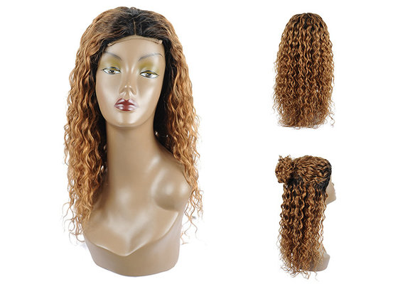 Las pelucas #1B30 del frente del cordón del cabello humano de la extensión 100 del pelo de la onda de agua colorearon a Brown oscuro