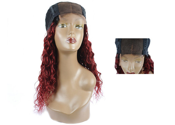 Pelucas coloreadas rojo del cabello humano del frente del cordón de Ombre #1B99J para la onda de agua de las mujeres negras