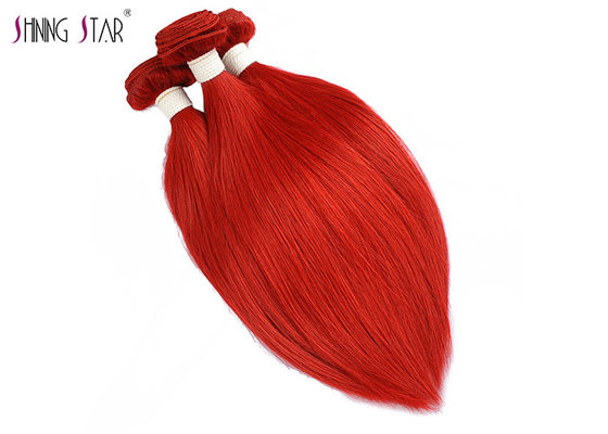 el rojo 99J coloreó paquetes con la armadura brasileña 10" del cabello humano del cierre - 26"