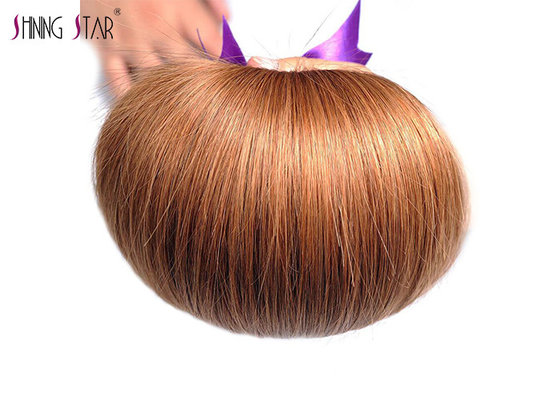 Los paquetes rubios del pelo recto del oro para las muchachas colorearon 30 el logotipo modificado para requisitos particulares del cabello humano paquetes