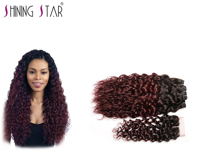 3 paquetes de agua de la onda del pelo del cabello humano de las extensiones pueden ser color teñido del INSECTO 1B