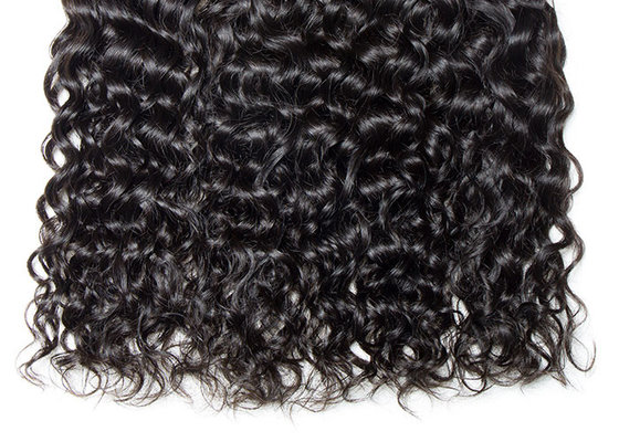 No Tangling 100% Water Wave Hair Bundles With Closure Water Resistant