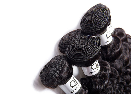 Healthy Deep Curly Clip In Hair Extensions , Black Malaysian Deep Curly Weave