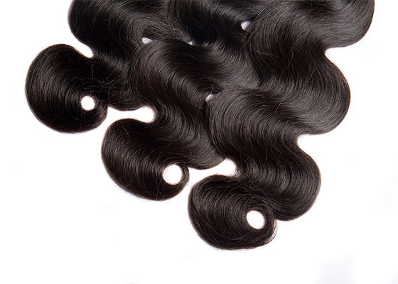 Natural Looking 100 Virgin Human Hair Bundles With Closure Water Resistant