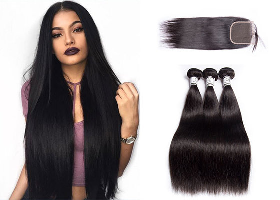 Virgin Straight Bundles With Closure / Unprocessed 3 Bundles Body Wave