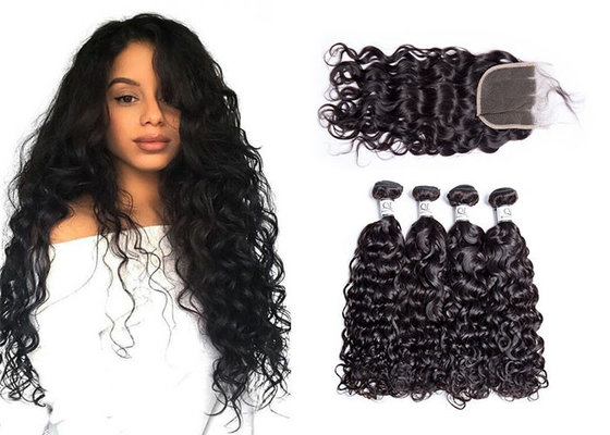Smooth Brazilian Water Wave Hair Weave / Unprocessed Remy Water Wave Weave