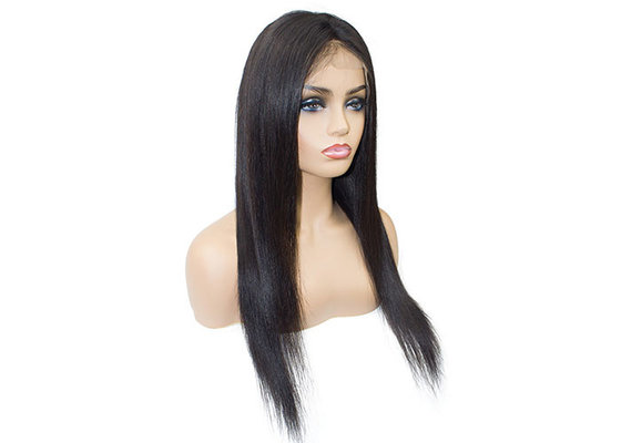 wholesale price 1b # natural black straight 20inch 13x6 lace front wig supplier