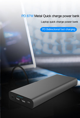 Metal Housing Power Delivery USB-C PD Portable 20V Laptop Power Bank 100W supplier