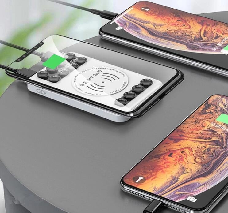 Wireless Portable power bank with Qi, sucktion 10,000mah, 5W for iPhone,Samsung supplier