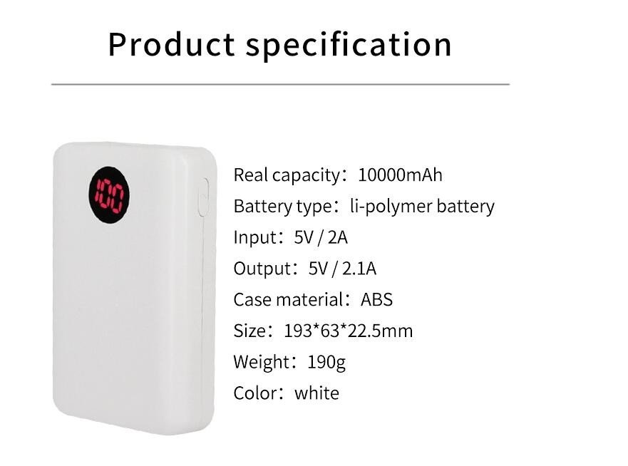 customized wholesale rental big capacity 10000mAh digital power bank branded mobile portable charger supplier