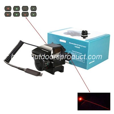 1x22x33 Compact Red Green Dot Sight with Red Laser