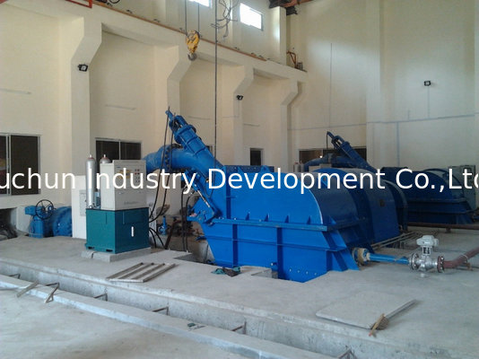 Horizontal Pelton Hydro Turbine , Double Nozzle Pelton Turbine Generator Unit