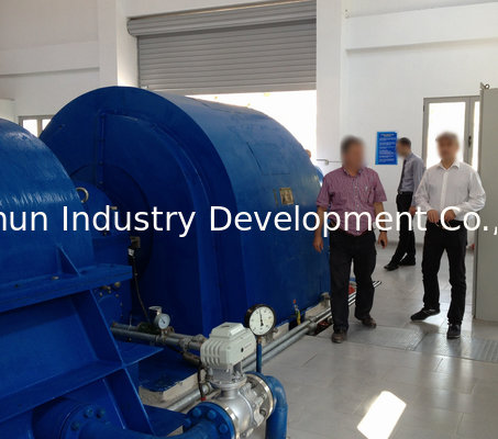 Horizontal Double Nozzle Pelton Turbine Unit / Pelton Hydro Turbine Generator