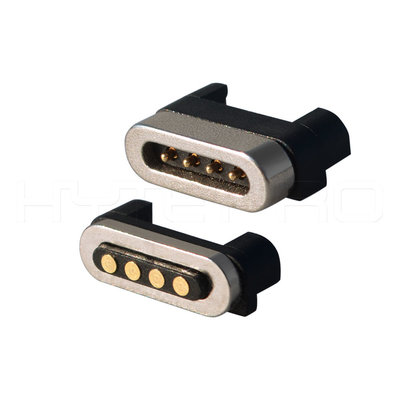 Vertical 4 pin reverse power and sync magnetic connector M411R