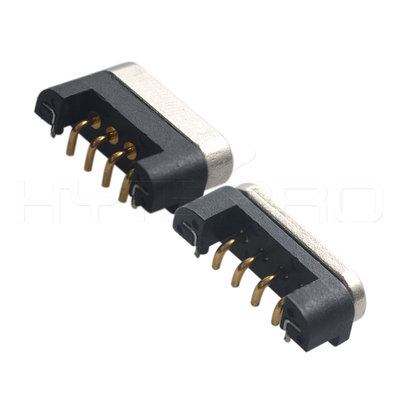Vertical 4 pin reverse power and sync magnetic connector M411R
