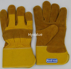 China 10 inch Cow Split Leather with cotton back Working Gloves supplier