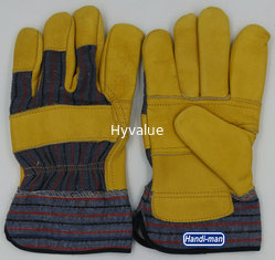 China 10 inch Cowhide Leather with cotton back Working Gloves supplier