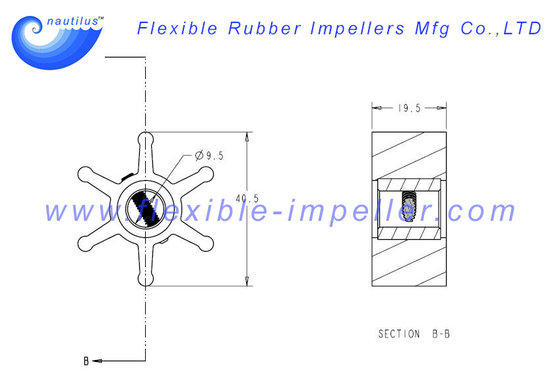 Raw Water Pump Flexible Rubber Impeller Replace Jabsco Impeller 4528-0001