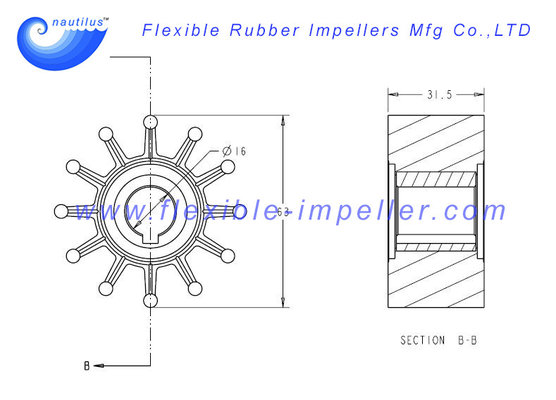 Flexible Rubber Impeller for Water Pumps Refer Johnson Impeller 09-701B