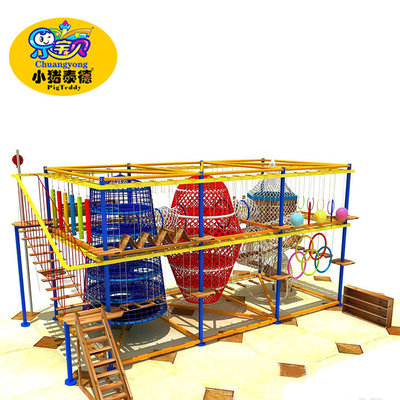 Play Center Indoor Ninja Obstacle Course Equipment High Strength Structure