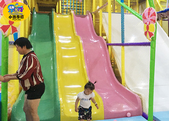 Children Indoor Playground Slide , Commercial Play Equipment Long Slide