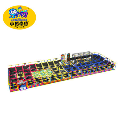 Games Large Indoor Trampoline , Public Bounce Indoor Trampoline Park