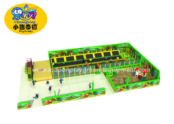 Colorful Children Playground Equipment / Jump Indoor Trampoline Park