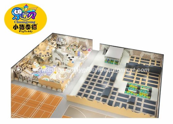 Colorful Children Playground Equipment / Jump Indoor Trampoline Park
