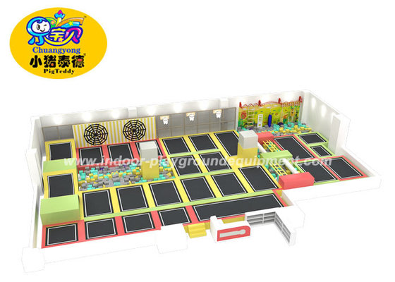 Colorful Children Playground Equipment / Jump Indoor Trampoline Park