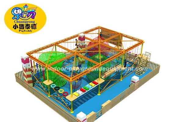 Odorlessness Indoor Rope Course Playground Equipment 12 Months Warranty