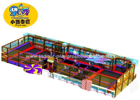 Durable Jumping Trampolines Park Equipment / Kids Indoor Playground