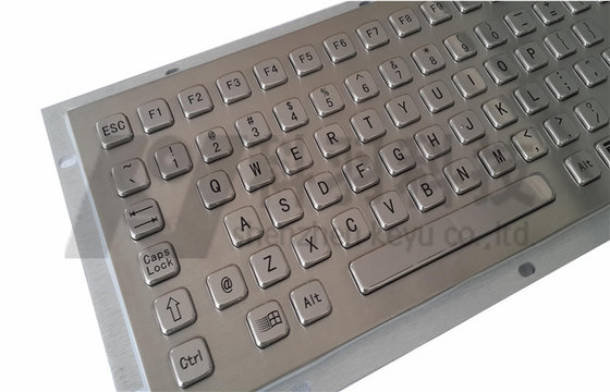 Stainless Steel Industrial Metal Keyboard With 86 Keys , Key Stroke Travel 2mm