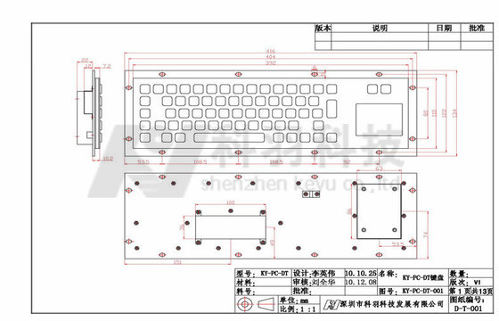 Custom Black Metal Keyboards With Integrated Touchpad , Full Function Keys