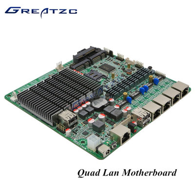 Fanless Onboard CPU J1800 Quad LAN motherboard With MSATA MPCIE SIM Slot
