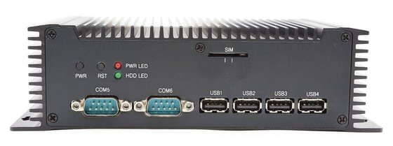 Dual LAN ATOM Processor Mini PC Computer , Embedded Industrial PC 6 COM , 2* RJ45 Lan Ports