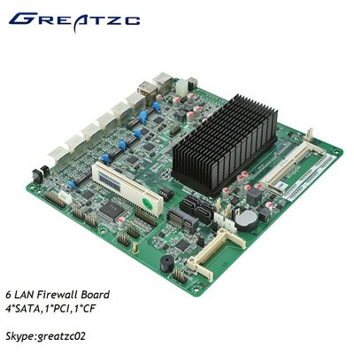 Fanless Firewall Motherboard  , 4 SATA PCI CF Slots INTEL Atom D2550 Motherboard
