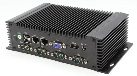 Dual LAN ATOM Processor Mini PC Computer , Embedded Industrial PC 6 COM , 2* RJ45 Lan Ports