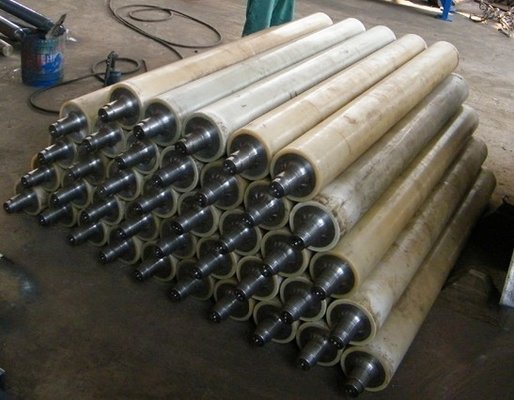Industrial Nylon Printing Rubber Roller  / self - lubricating rubber coated rollers