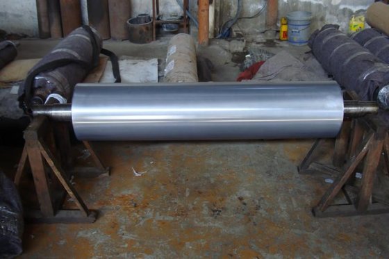 Large Dimension Stainless Steel Rollers / Chilling Roller With Calendered film