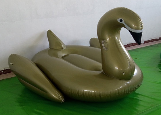190 cm Golden Color Giant Swimming Pool Floats Inflatable Golden Swan Floaty Lounge Pool Beach Party Toy