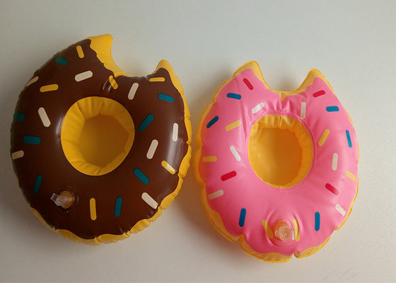 Pink / Purple / Brown Inflatable Cup Holder Donut Drink Holder for Pool Rack
