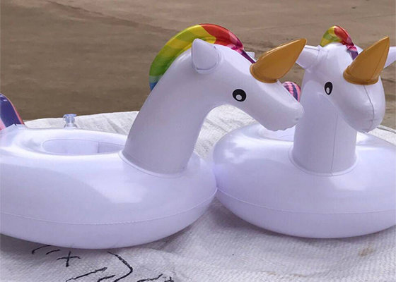 35cm White Inflatable Unicorn Cup Holder , Water Drink Floating Drink Holder