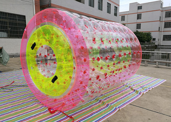 Large Size Inflatable Walking Roller , Red Inflatable Rolling Ball Water Roller Toy
