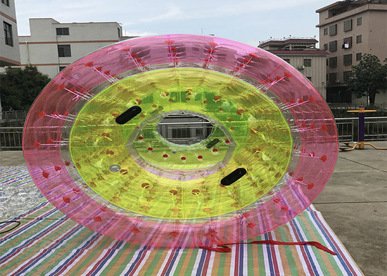 Large Size Inflatable Walking Roller , Red Inflatable Rolling Ball Water Roller Toy