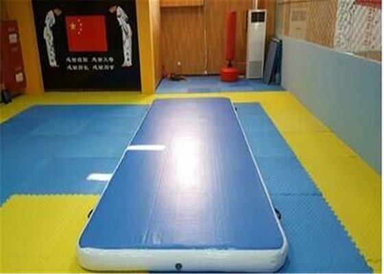 Blue / Yellow Tumble Track Mats , PVC Tarpaulin Inflatable Gym Mat